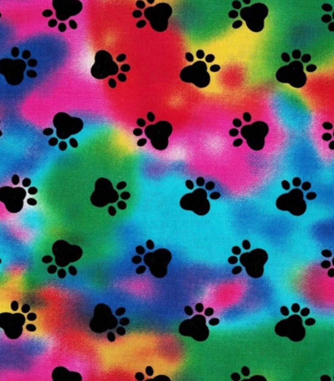 Paw Print on Tie Dye Hair Bonnet Satin Hair Bonnet Girls Bonnet ...