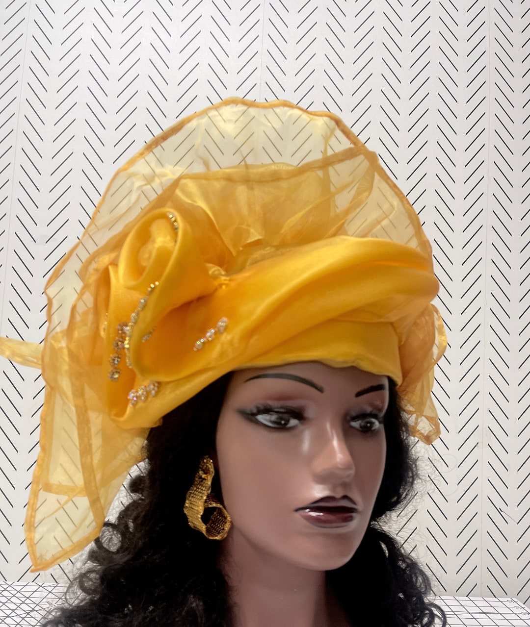 Headtie,gele Hat ,aso-oke Fabric,gele,headwrap,ready-to-wear Gele ...