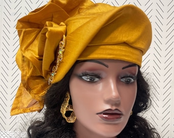 Headtie,gele Hat ,aso-oke Fabric,gele,headwrap,ready-to-wear Gele ...