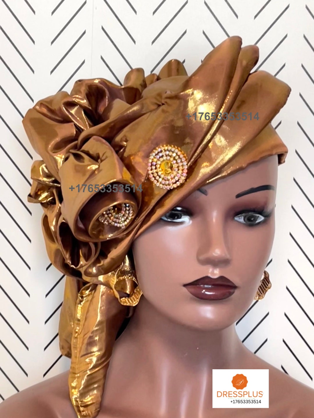 Headtie,gele Hat ,aso-oke Fabric,gele,headwrap,ready-to-wear Gele ...