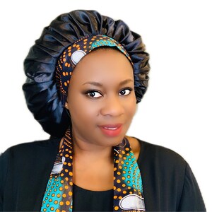 Adjustable Bonnet Satin Polyester Satin Bonnet Sleep Cap Bonnet Fully ...