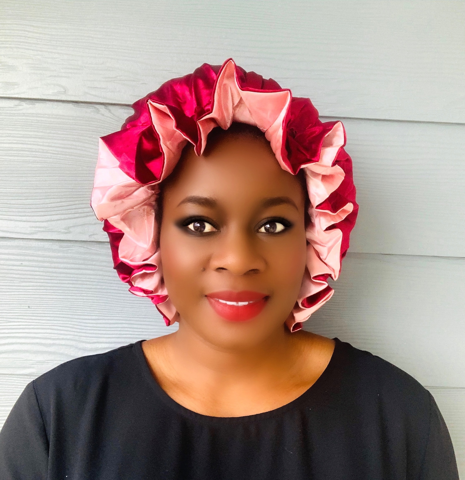 2 Tone Bonnet, Fully Reversible Bonnet Satin Hair Bonnet Satin Bonnets ...