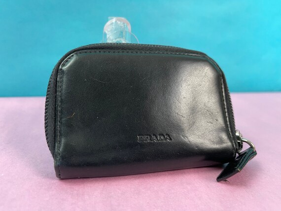 Vintage 1990s Black Leather Key Fob By Prada - Gem