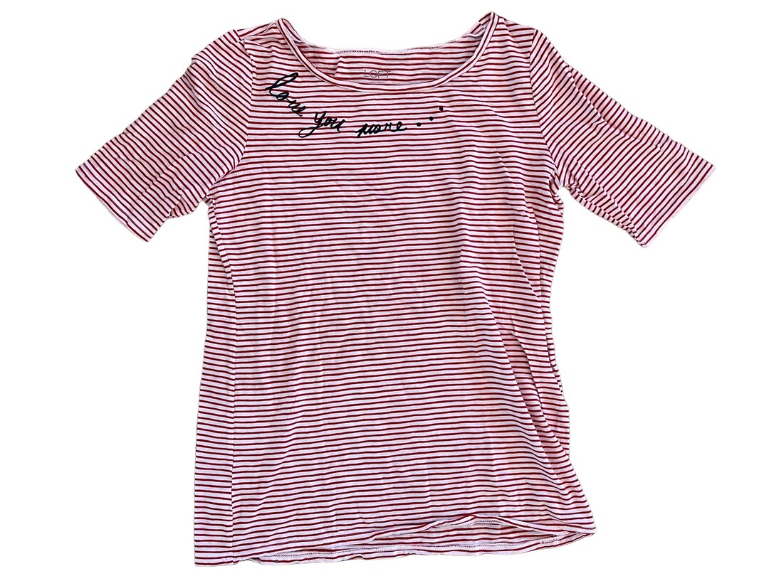 Super Cute Love You More Red Stripe Shirt Size Small - Etsy