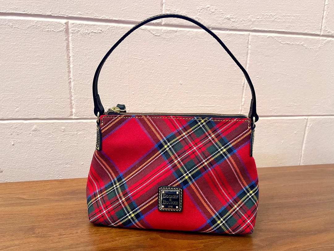 Dooney & Bourke Red Cotton Tartan Plaid Baguette Shoulder Bag - Etsy