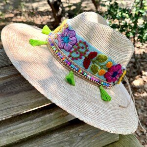 Unique Straw Fedora With Floral Band for Summer Boho Style - Etsy