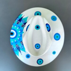 Hand Painted Hats, Evil Eye Hat, Panama Hats, Sombrero Mexicano, Fedora ...