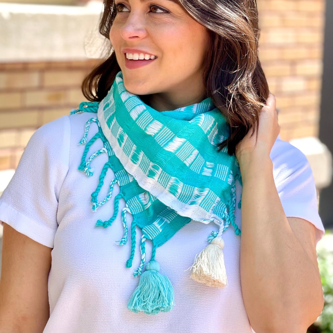 Waist Loom Scarf Cotton Scarf Mexican Bandana Mexican | Etsy