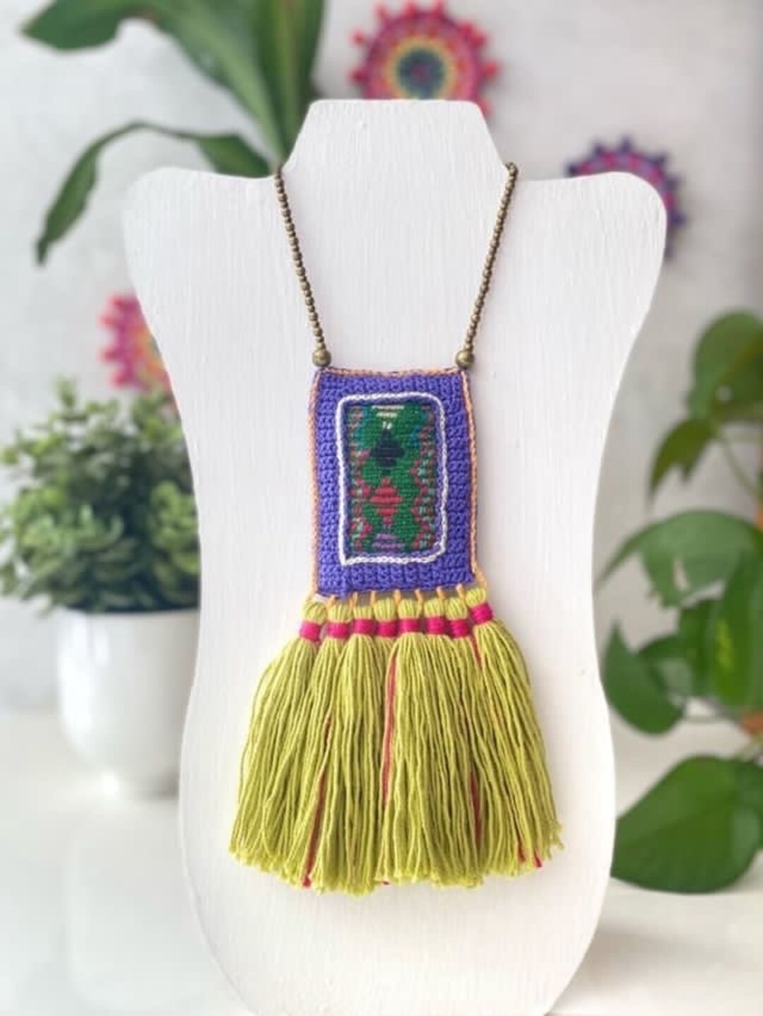Knitted Necklace, Handmade Necklace, Women Necklace, Crochet Jewelry ...