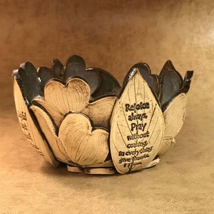 Stoneware Handbuilt Scripture Dogwood Bowl - Etsy