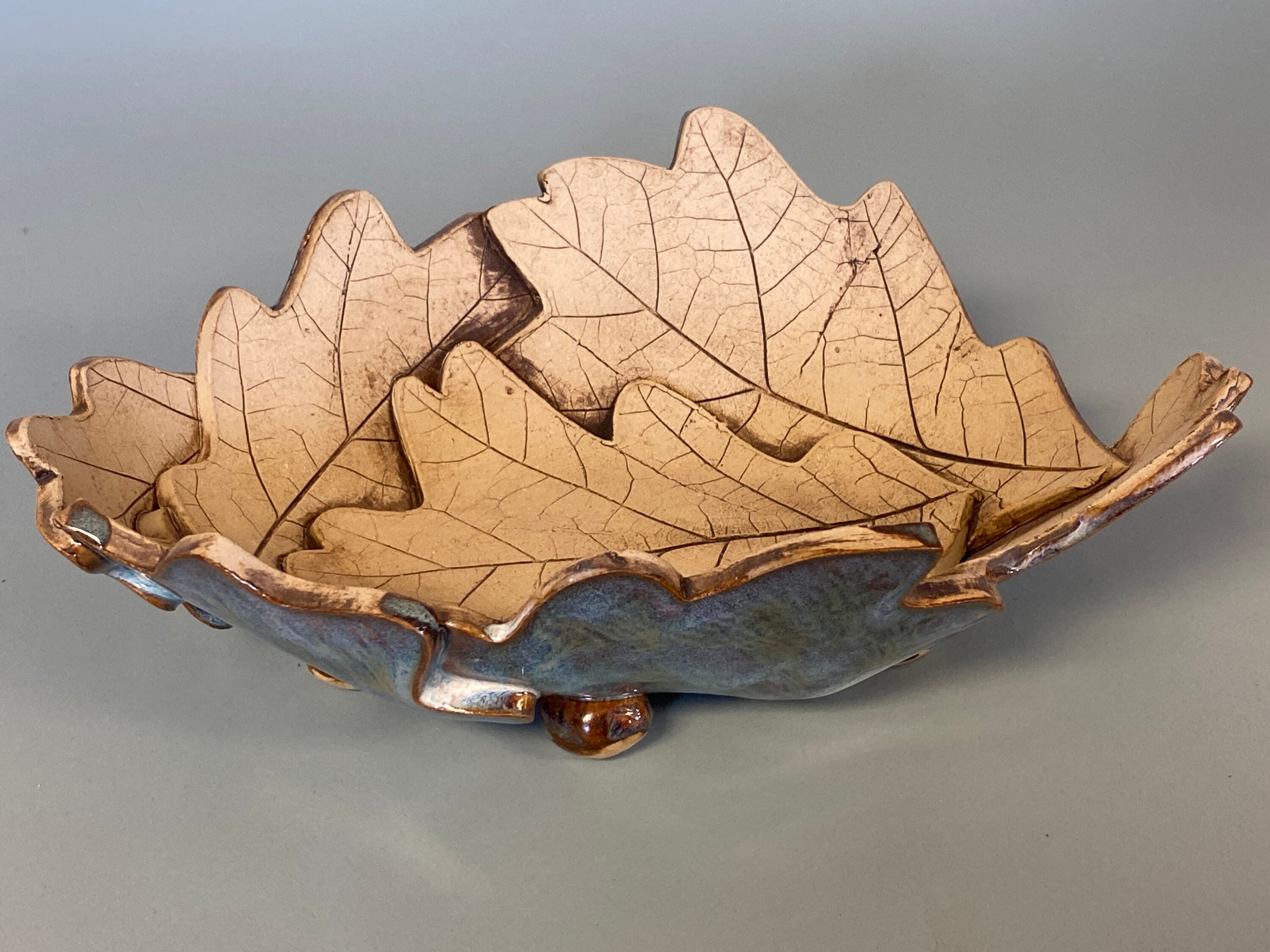 Stoneware Hand Built Pottery Oak Leaf Bowl Unique Gifts - Etsy