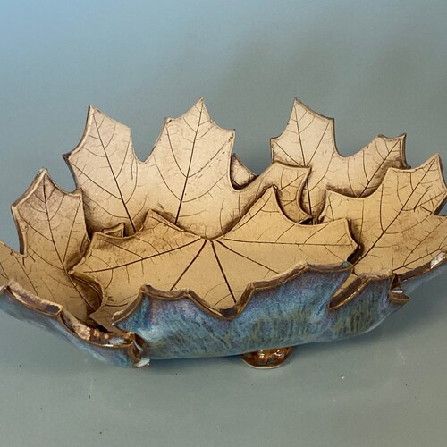 Stoneware Handbuilt Maple Leaf Bowl - Etsy
