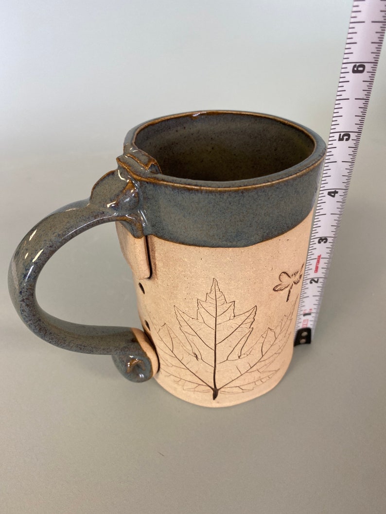 Silver Maple Leaf Stoneware Mug | Etsy