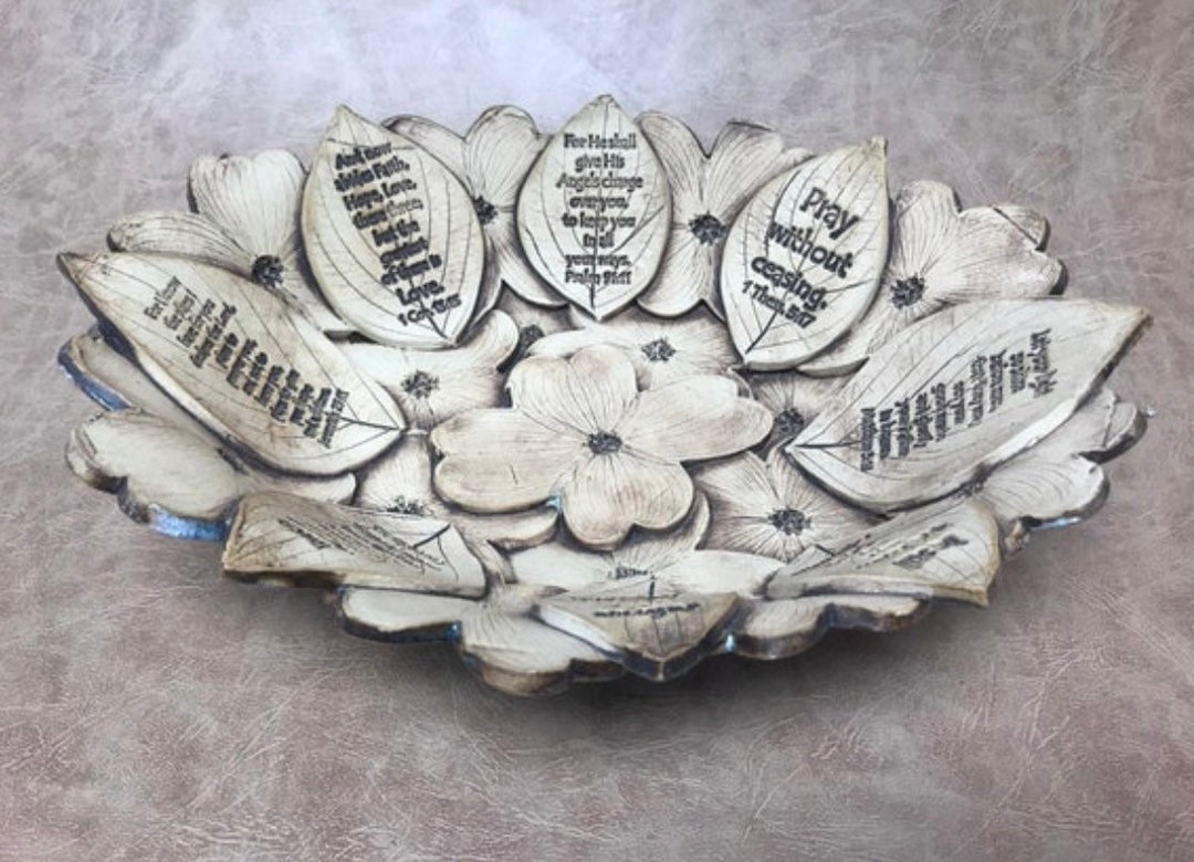 Stoneware Handbuilt Scripture Dogwood Bowl - Etsy