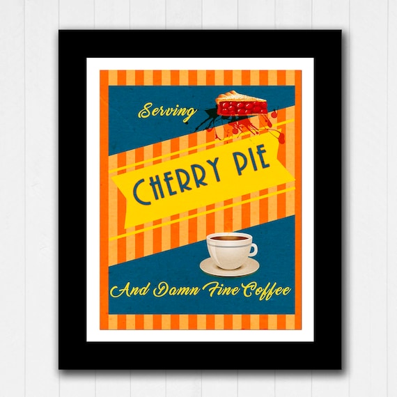 Twin Peaks Coffee Cherry Pie Poster Wall Décor Wall Hangings etna.com.pe