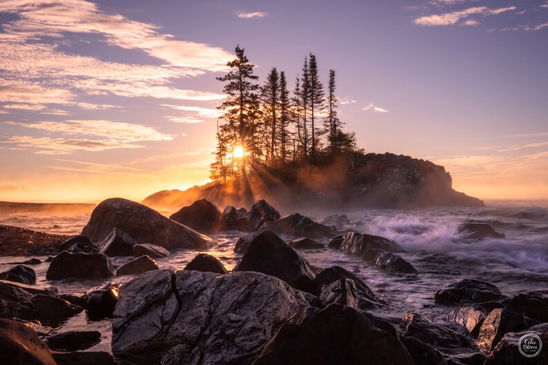 Lake Superior Sunrise Photography Print: Minnesota North Shore (digital ...