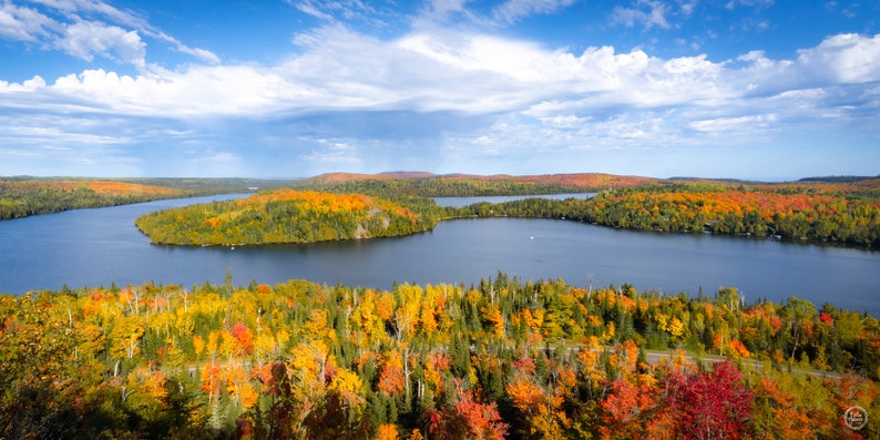 Caribou Lake White Sky Rock Fall Leaves Photography Download, Lutsen ...