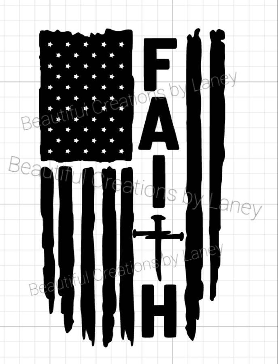 Faith Flag Decal One Color - Etsy