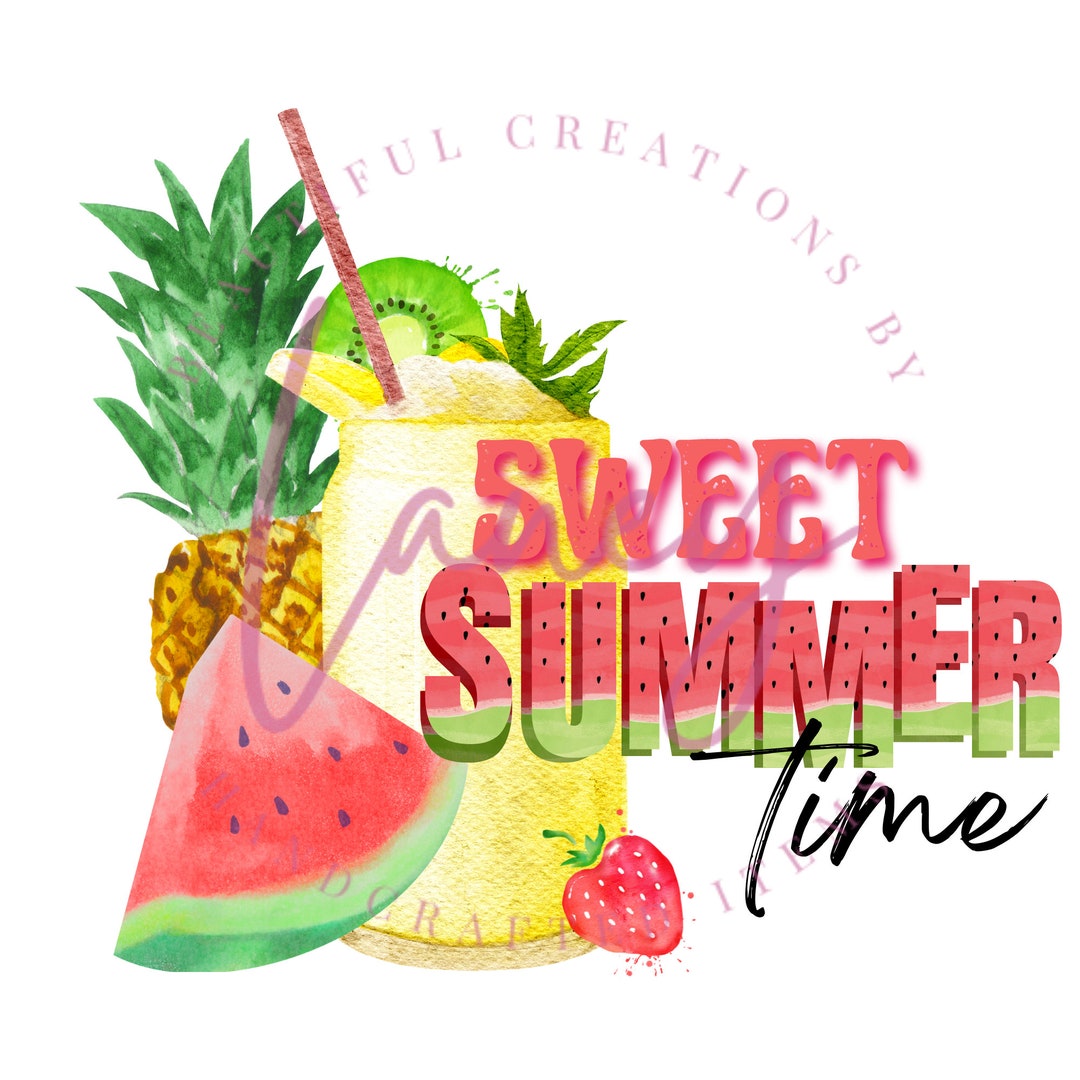Sweet Summertime Watercolor Fruit PNG Sublimation Image DIGITAL ...