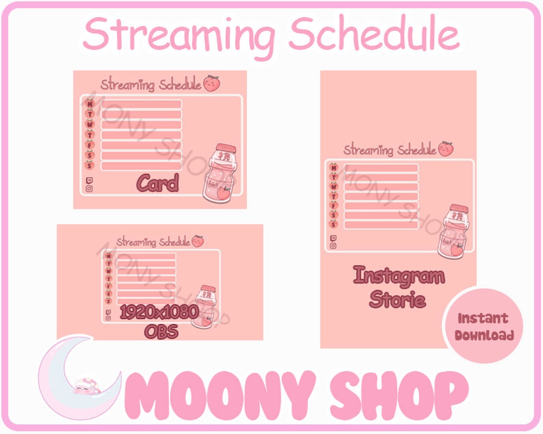 Peach, Peach, Aesthetic, Stream Schedule, Pastel, Kawaii, Twitch ...