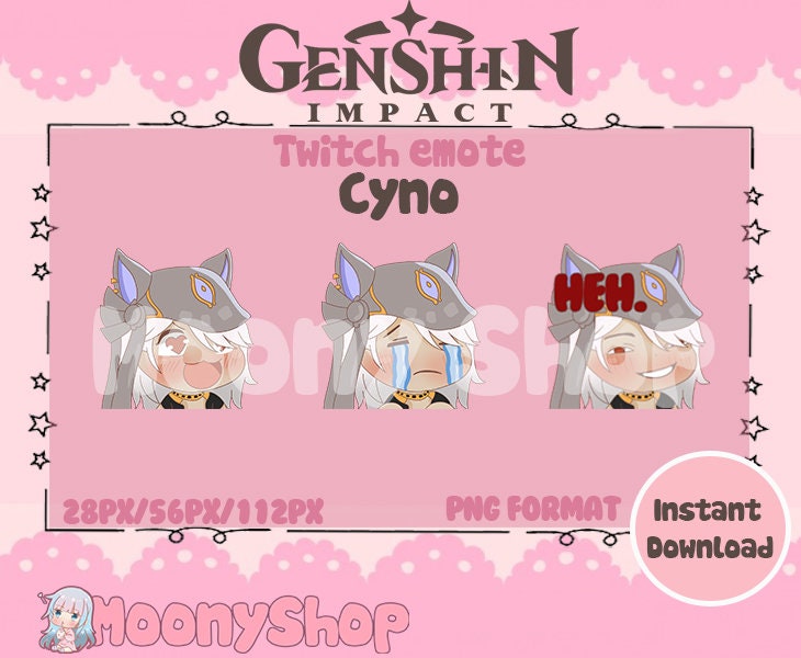 Cyno Genshin Impact Sumeru / Twitch Emote Pack Sad Love Heh / - Etsy ...