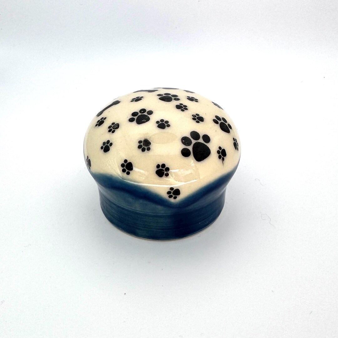Magic Salt Shaker Blue With Paw Prints Handmade Salt Shaker, Ceramic ...