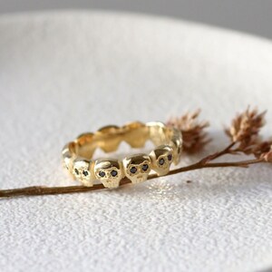 Skull Engagement Ring, Gothic Engagement Ring, Diamonds Skull Ring, 14K ...
