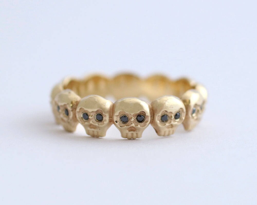 Skull Engagement Ring Gothic Engagement Ring Diamonds Skull | Etsy