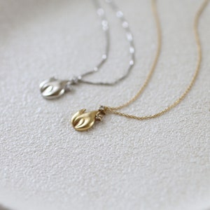 14k Gold Fire Necklace, Flame Pendant, Fire Element, Element Necklace ...