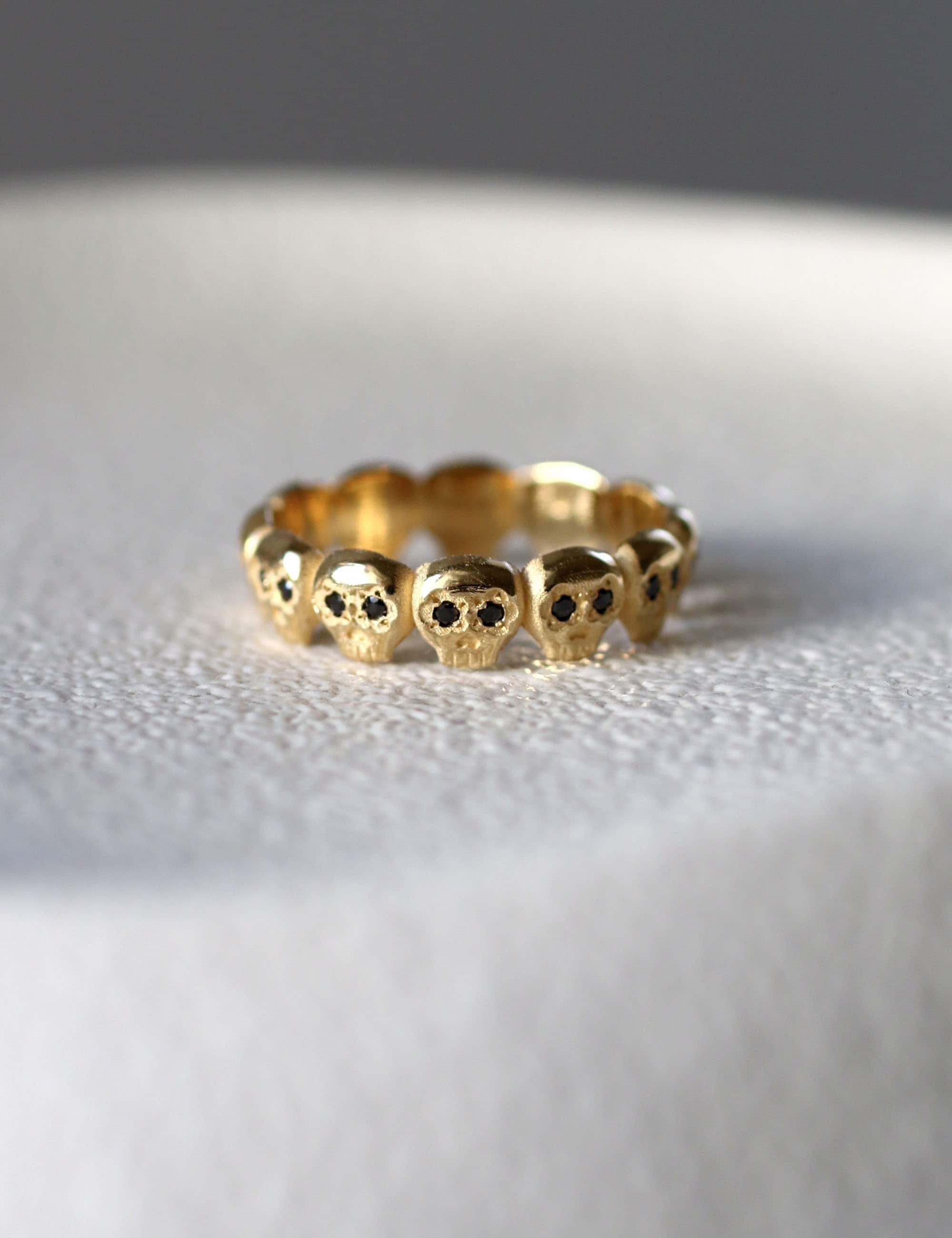 Skull Engagement Ring Gothic Engagement Ring Diamonds Skull - Etsy Israel