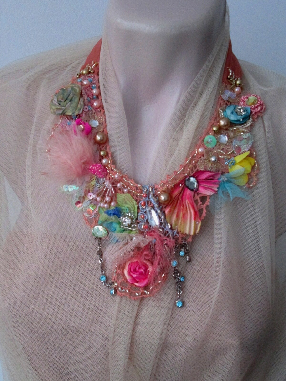 Unique,one of a Kind,romantic Necklace,shabby Chic Necklace,unique Art ...