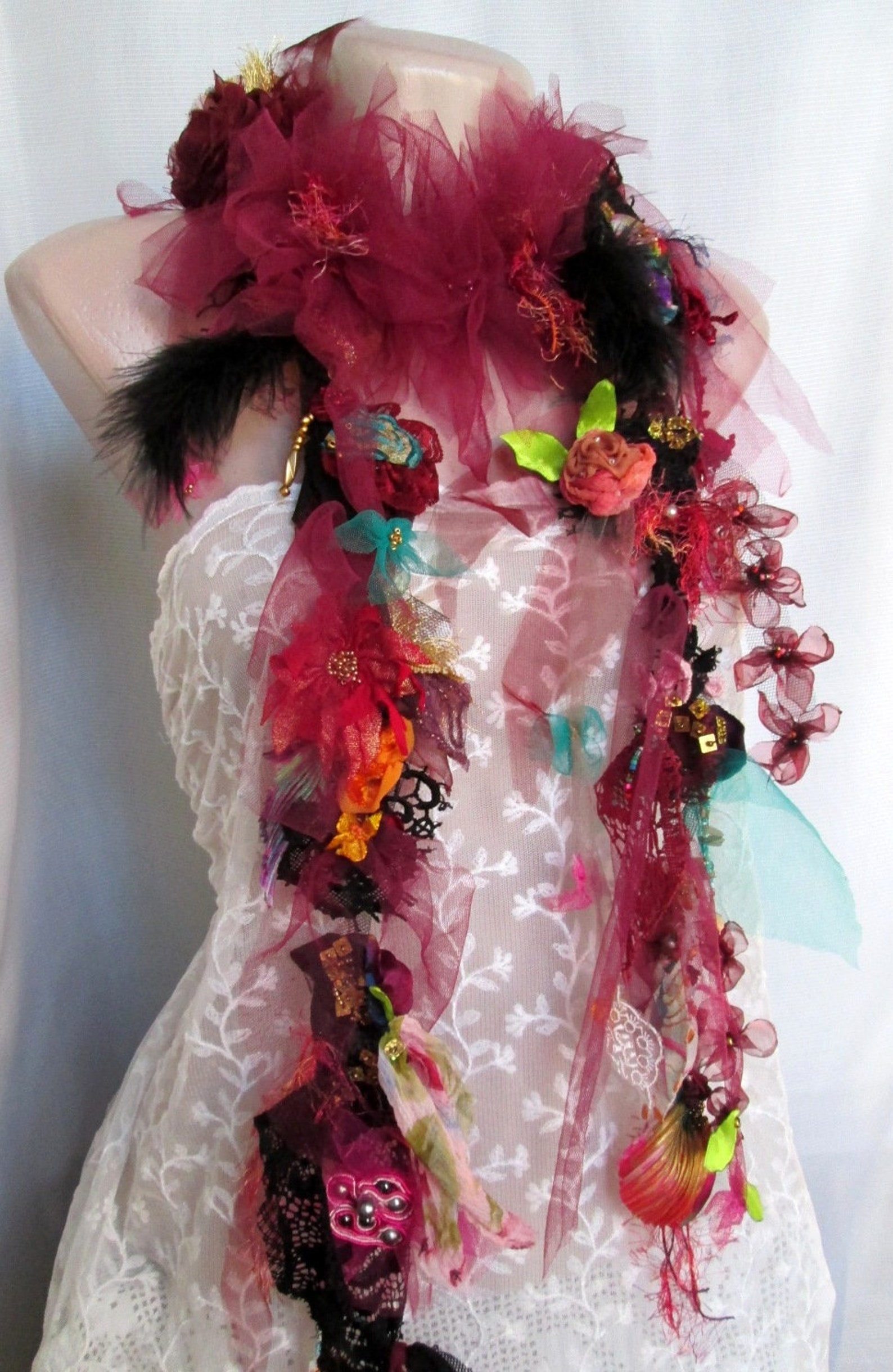 Art to Wear Unique Laces Silks Long | Etsy