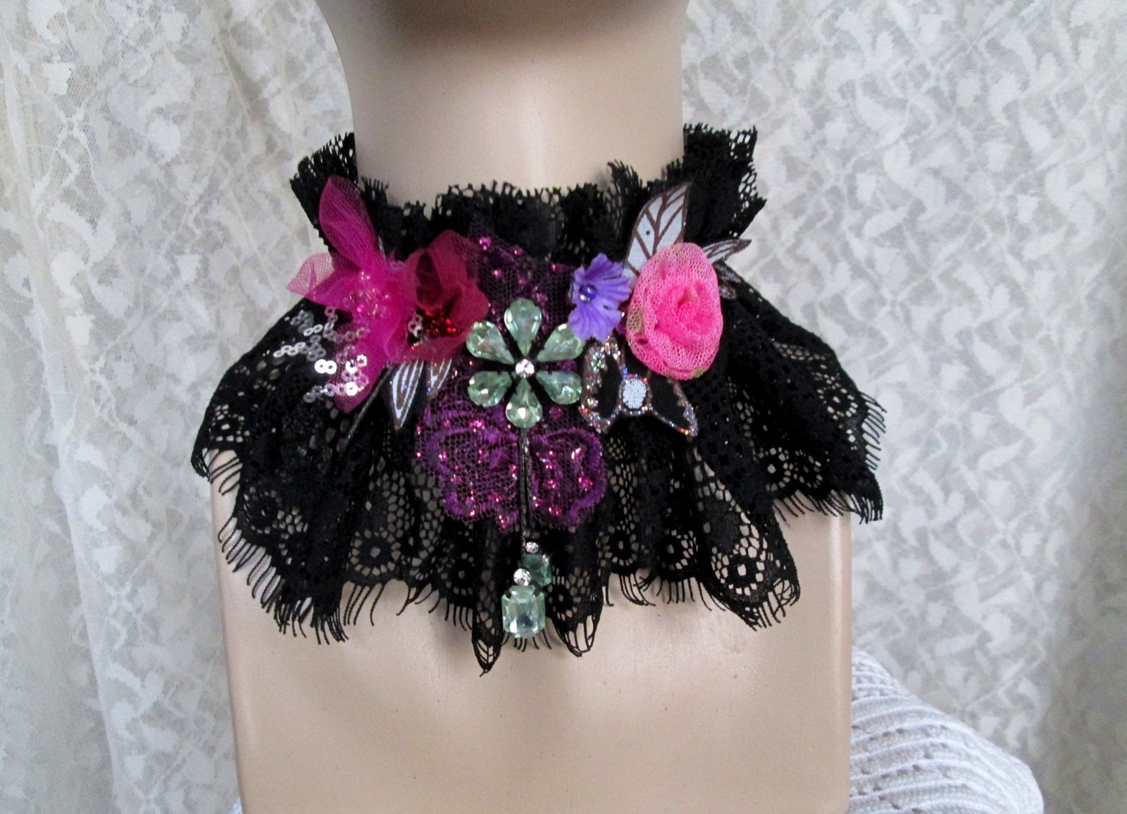 Bohemian Style Choker, Neobaroque,shabby Chic, Experimental, Fiberart ...