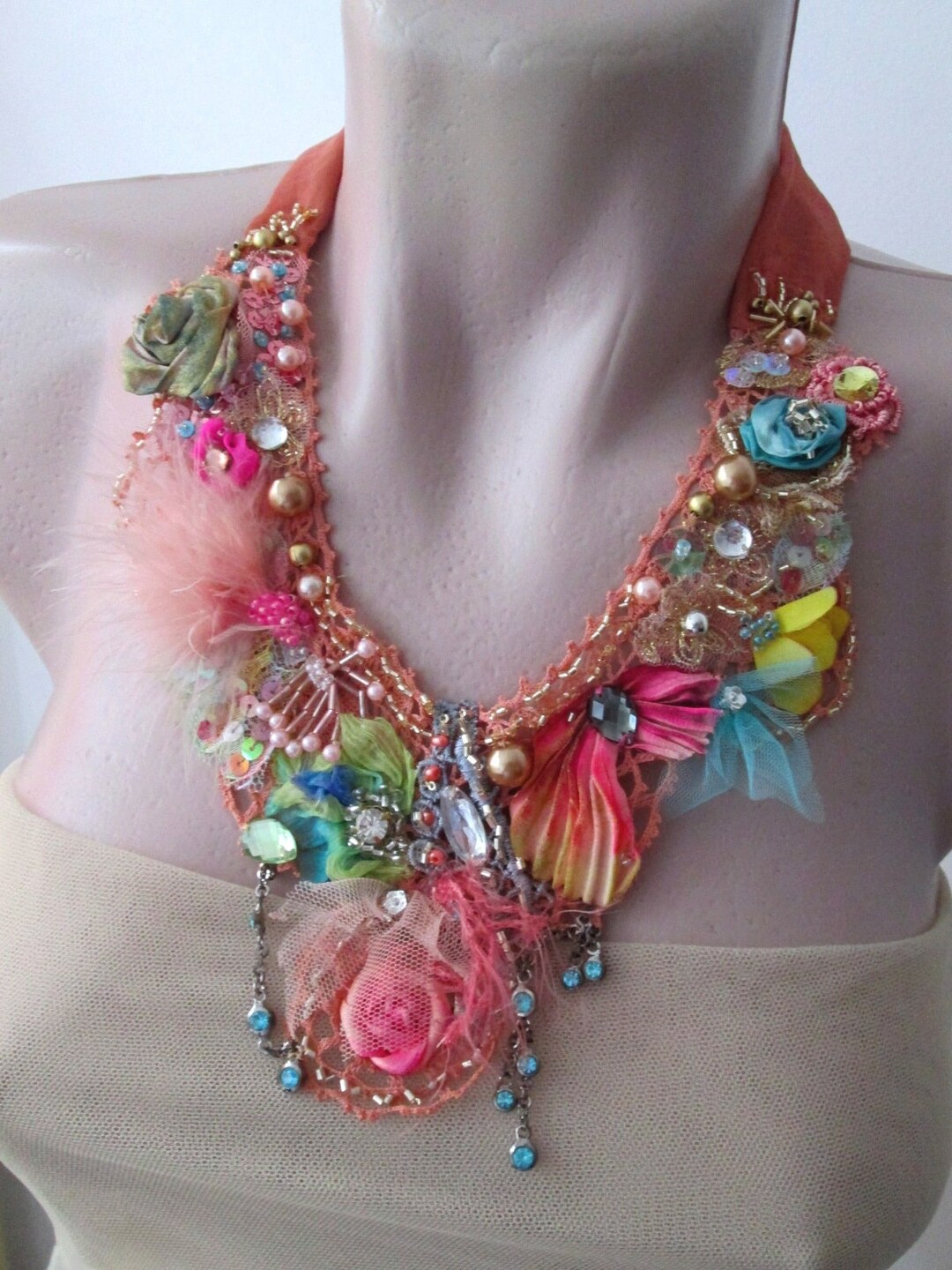 Unique,one of a Kind,romantic Necklace,shabby Chic Necklace,unique Art ...