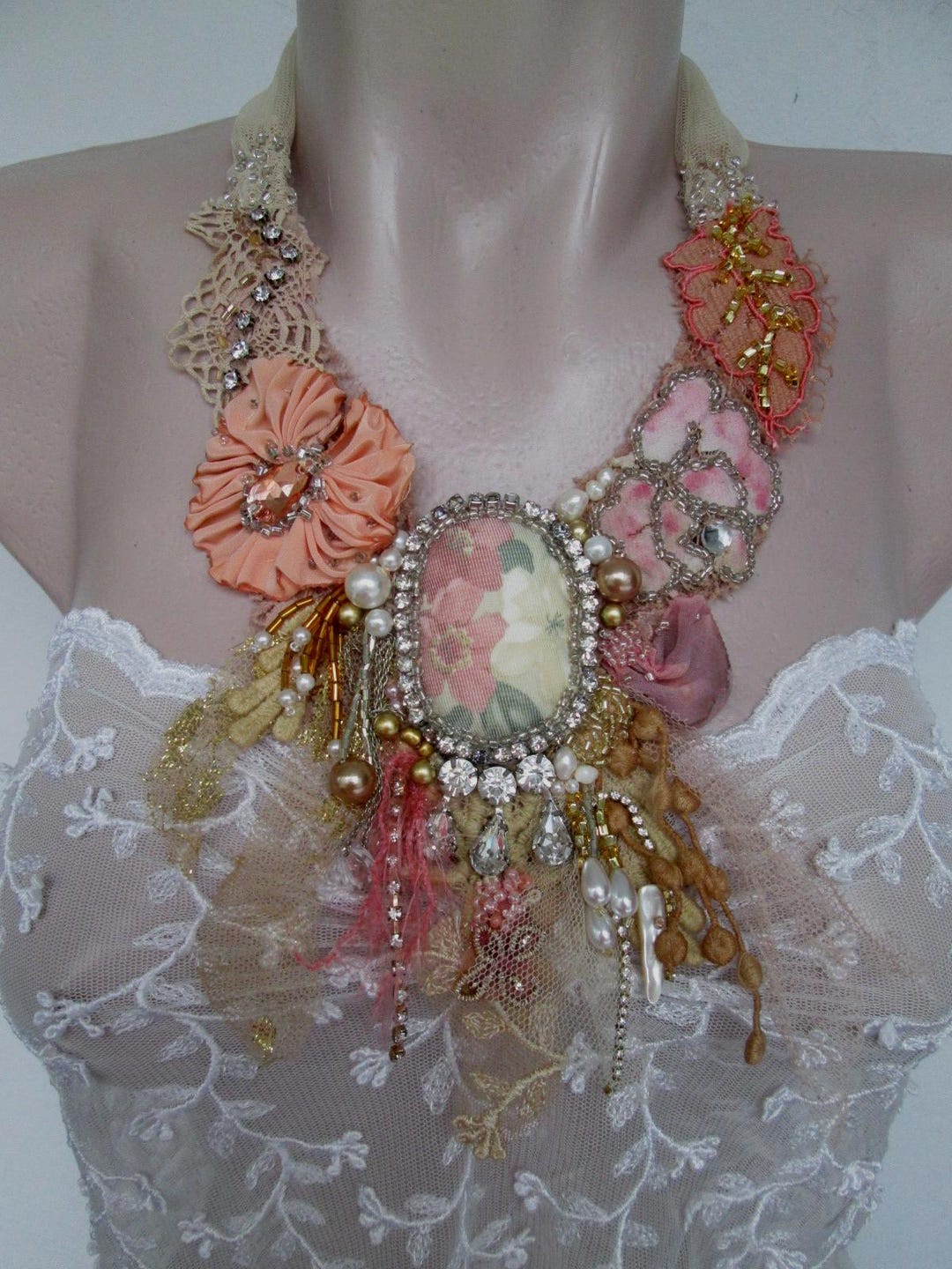 Unique Art to Wear,bohemian Necklace,wedding Neckpiece,unique Necklace ...