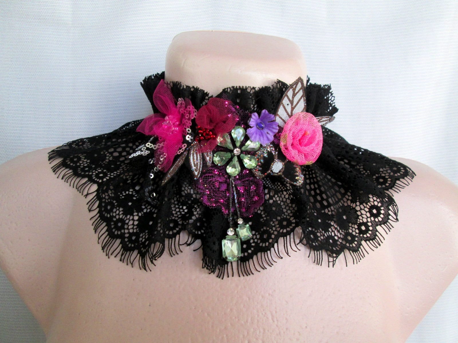 Bohemian Style Choker, Neobaroque,shabby Chic, Experimental, Fiberart ...