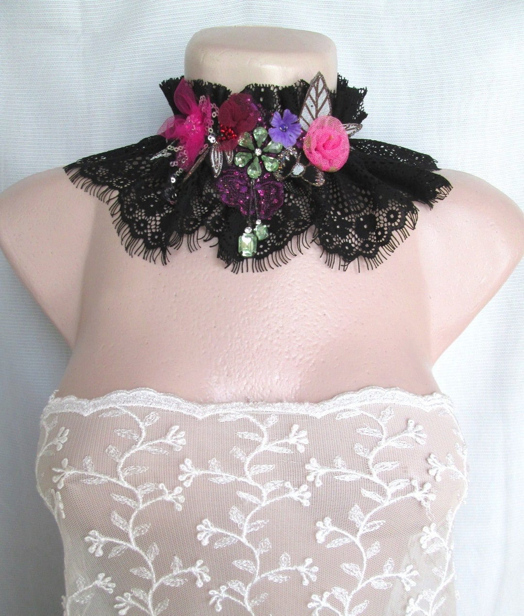 Bohemian Style Choker, Neobaroque,shabby Chic, Experimental, Fiberart ...