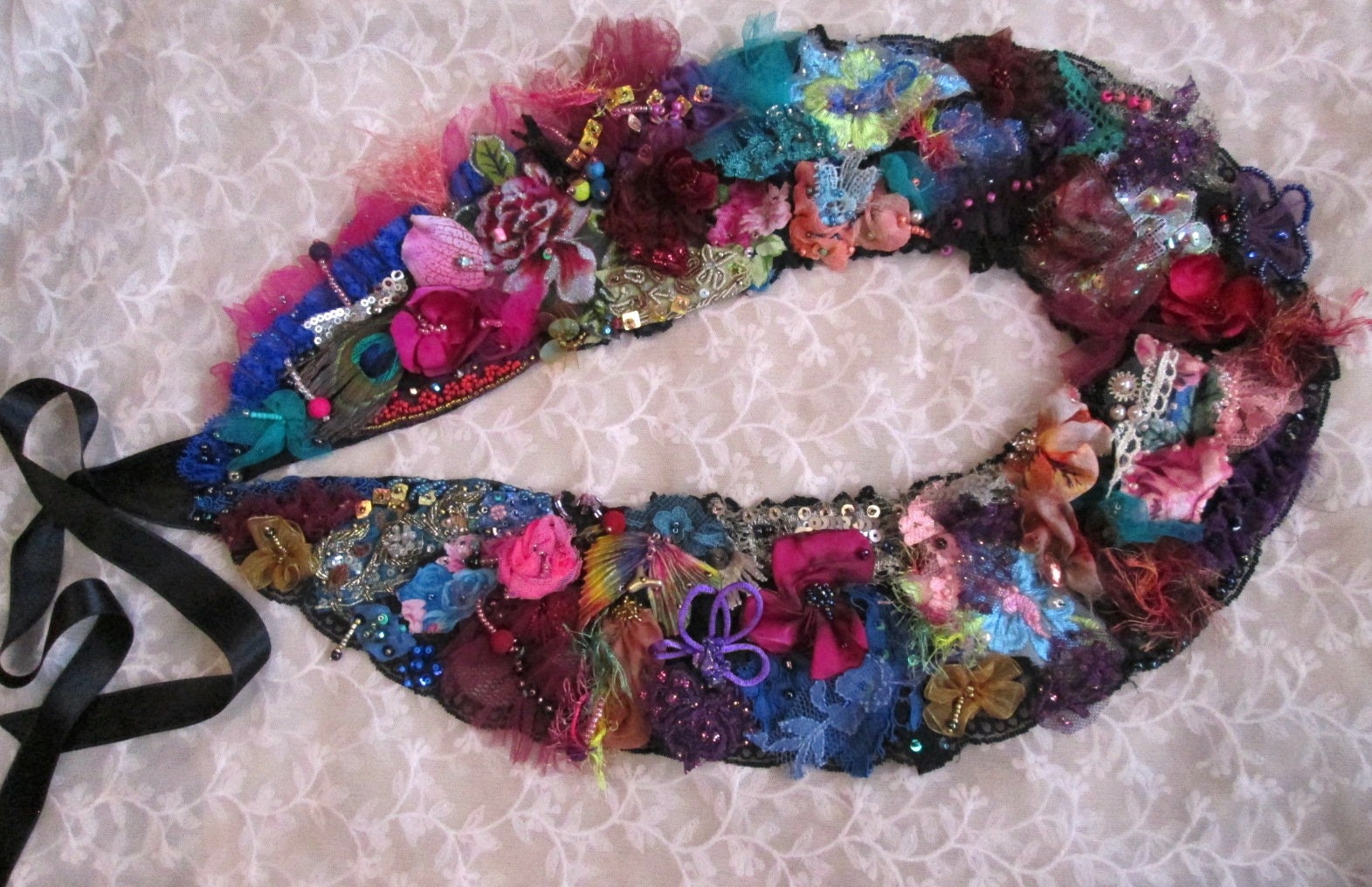 Art to Wear,unique Collar, Hand Embroidery, Embroidery Shabby Chic ...
