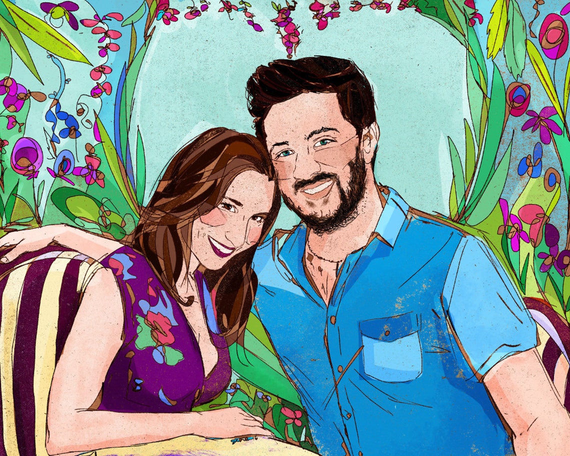 Custom Couple Portrait Art Commission Illustration - Etsy