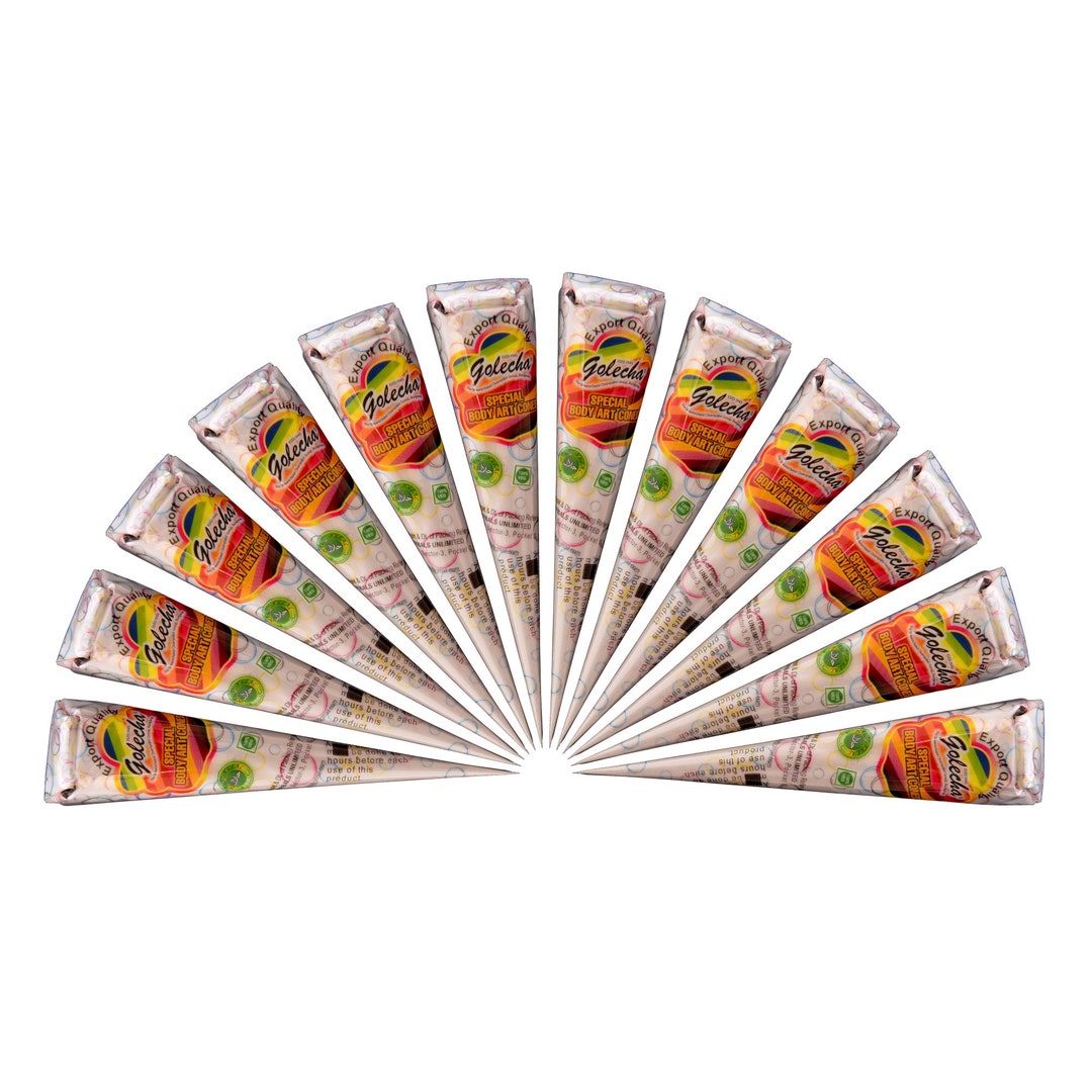 16 White Henna Cones Temporary Tattoo Design Golecha Body Art Herbal ...