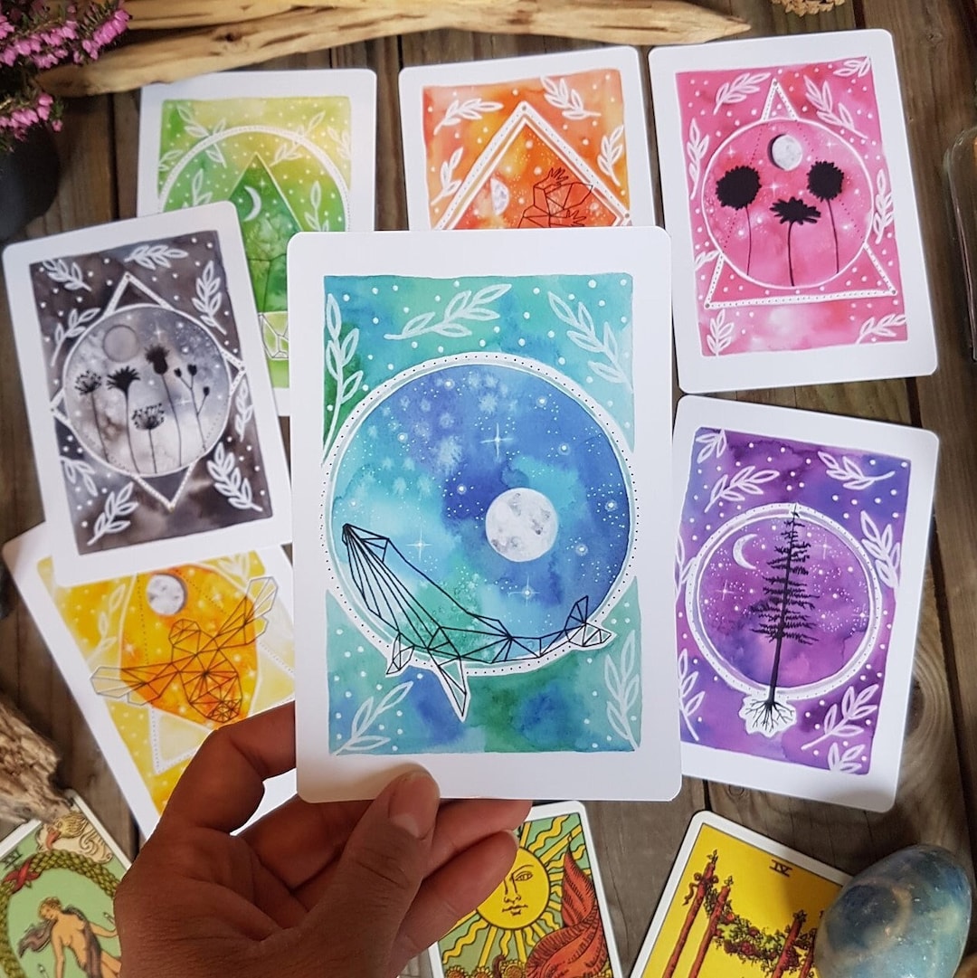Moon Phases Oracle Cards Learning Cards Oracle Deck Moon - Etsy