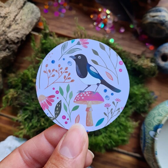 Magpie Sticker Moon Sticker Laptop Sticker Bottle Vinyl - Etsy