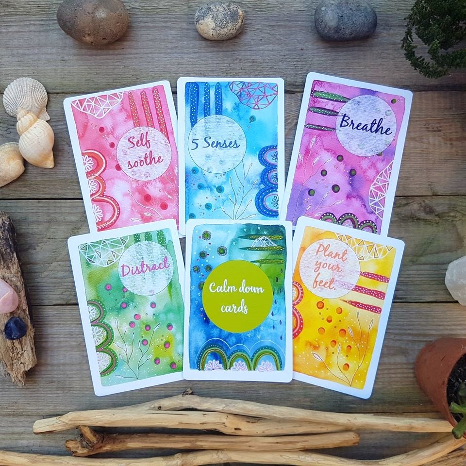Calm Down Cards Coping Strategy Anxiety Postcards Stress | Etsy