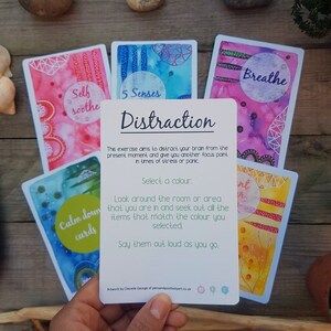 Calm Down Cards Coping Strategy Anxiety Postcards Stress Relief Mental ...