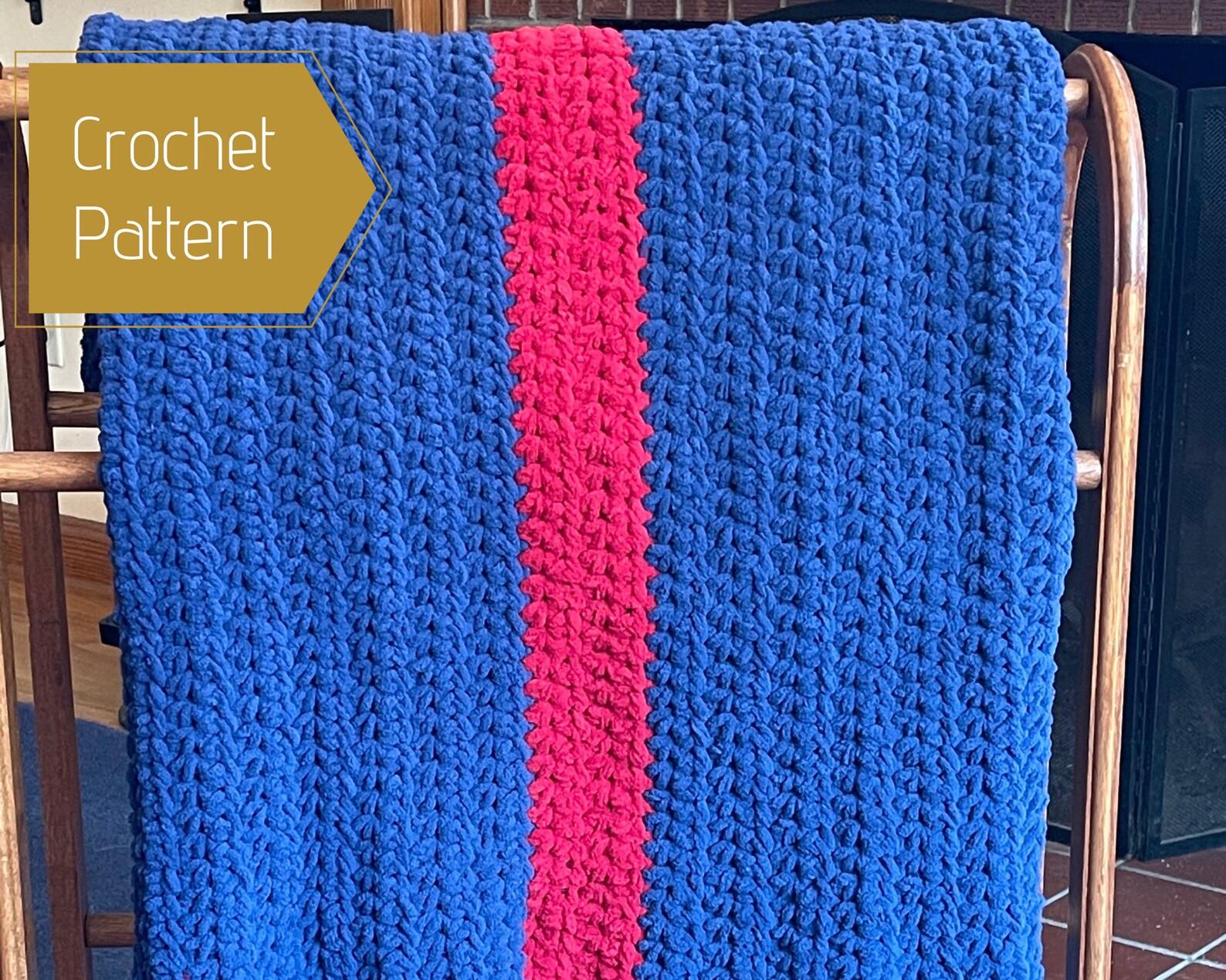 Crochet Pattern | USMC Dress Blues Inspired Baby Blanket | Bloodstripe ...