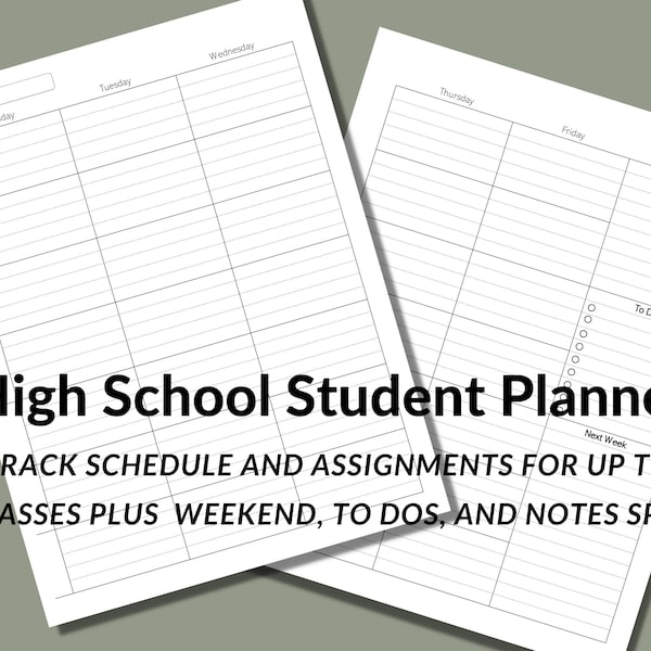 High School Planner - Etsy