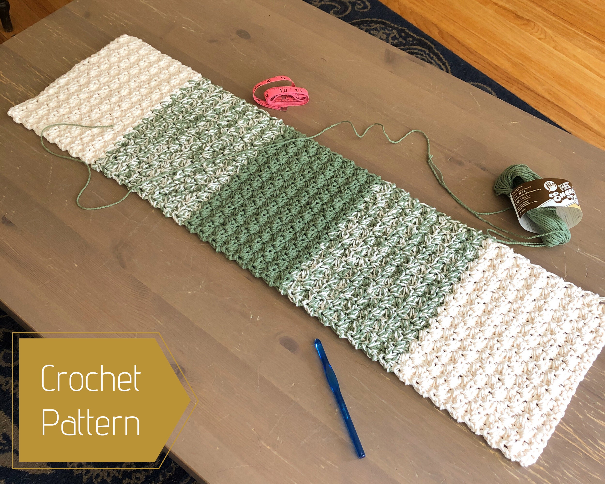 Crochet Pattern | Ombre Table Runner | Crochet Table Decor | Crochet ...