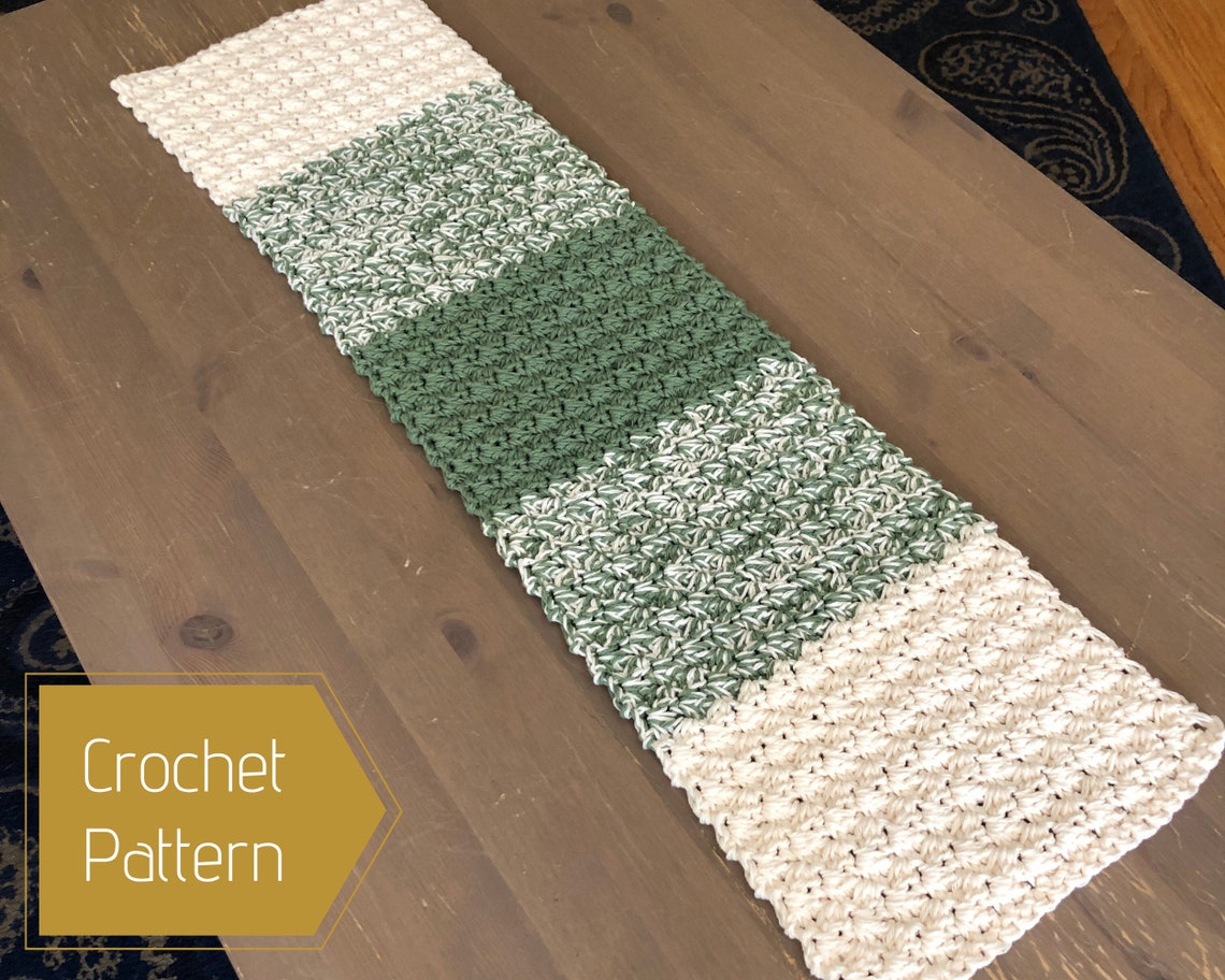 Crochet Pattern | Ombre Table Runner | Crochet Table Decor | Crochet ...
