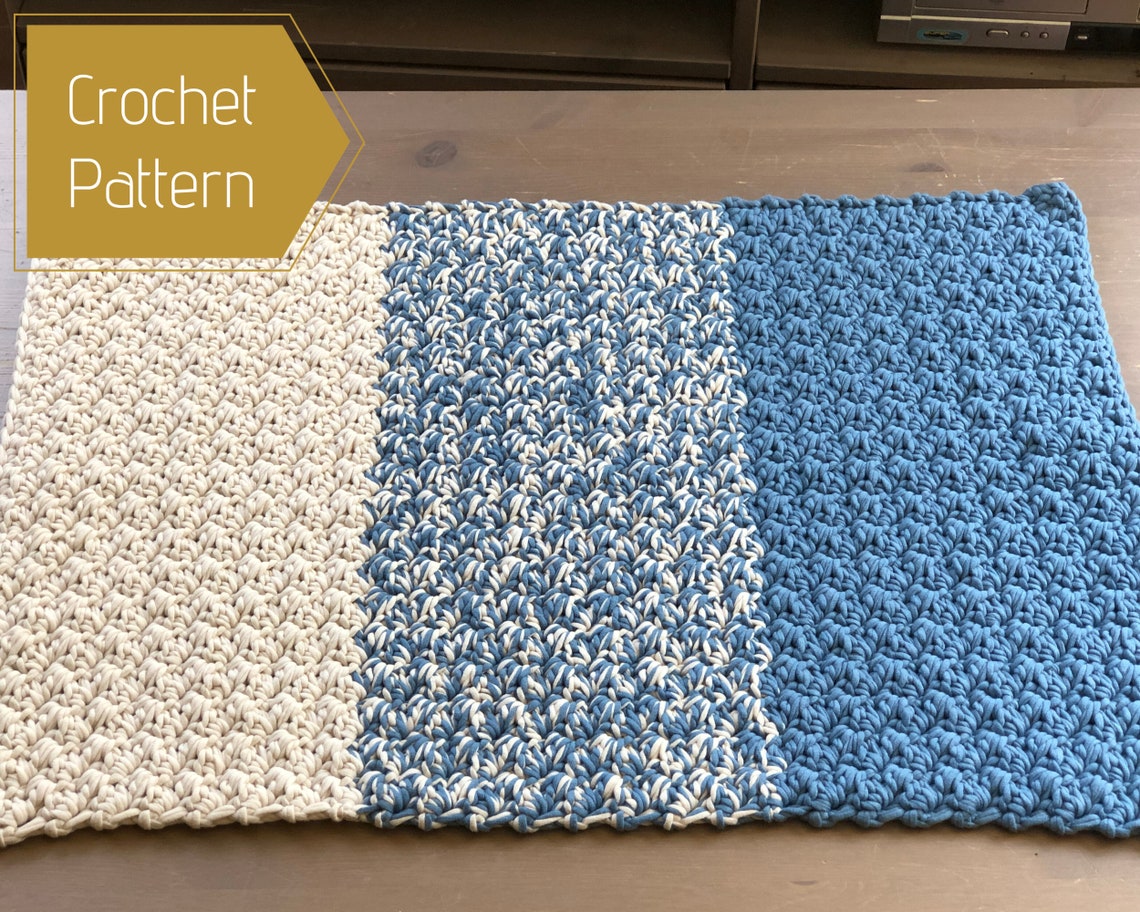 Crochet Pattern Ombre Kitchen and Bath Rug Crochet Kitchen Rug Crochet ...