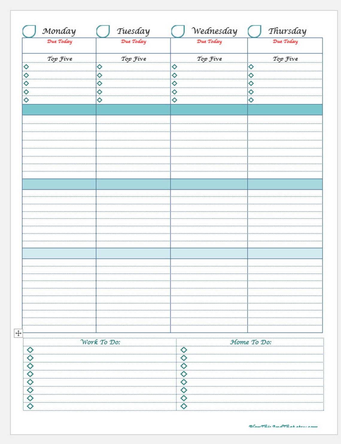 Weekly Planner Printable Vertical Weekly Planner Weekly Agenda Template ...